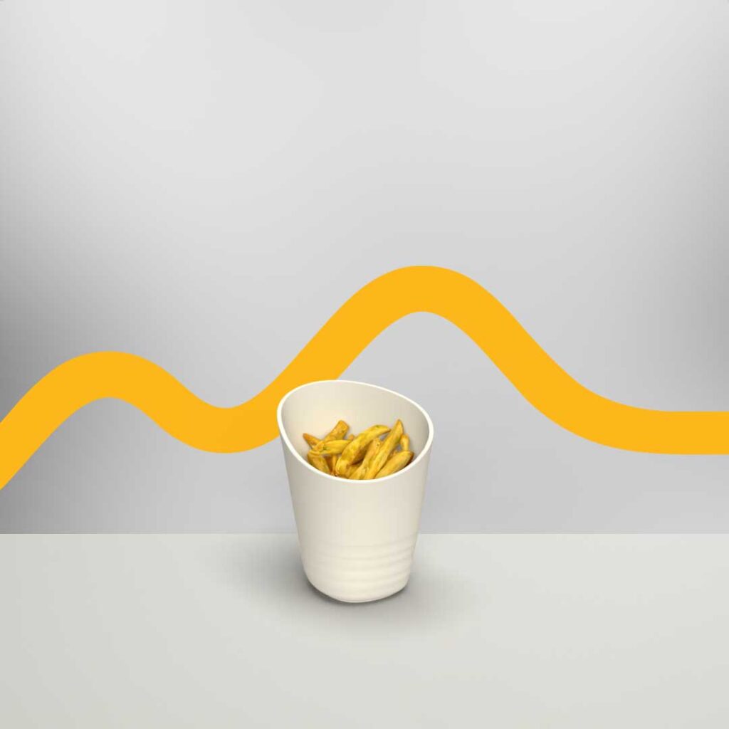 Cornet de frites réutilisable Re-uz ® - Contenant lavable pour frites